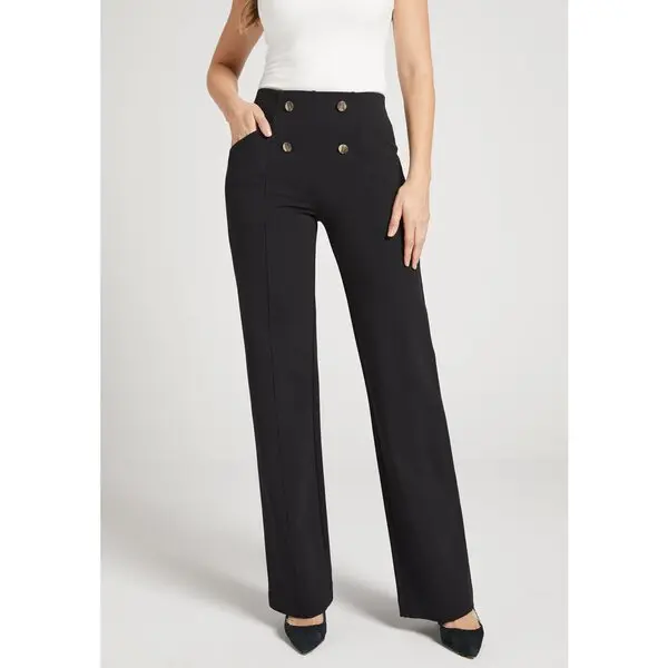 Betabrand Atlantic Dpyp Dress Pant Yoga Pants Wide Leg - Black