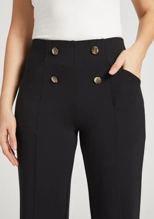 Betabrand Atlantic Dpyp Dress Pant Yoga Pants Wide Leg - Black