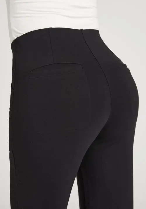 Betabrand Atlantic Dpyp Dress Pant Yoga Pants Wide Leg - Black