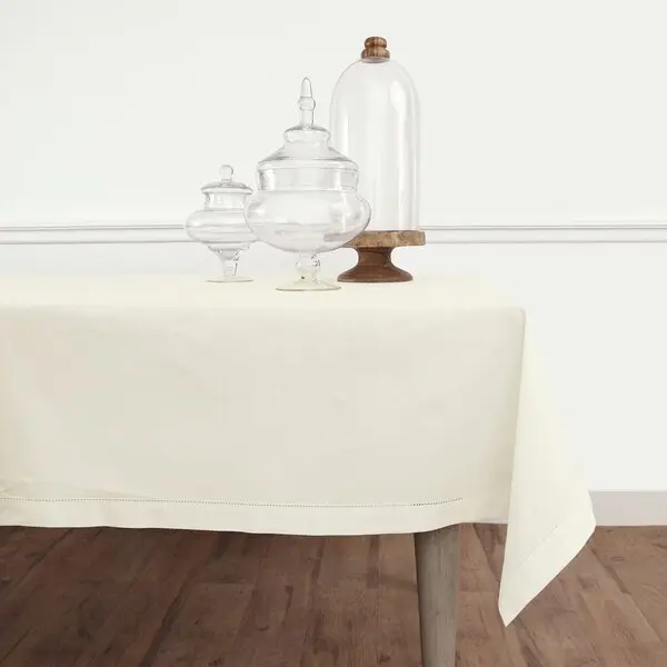 Solino Home Cotton Hemstitch Tablecloth - Ivory