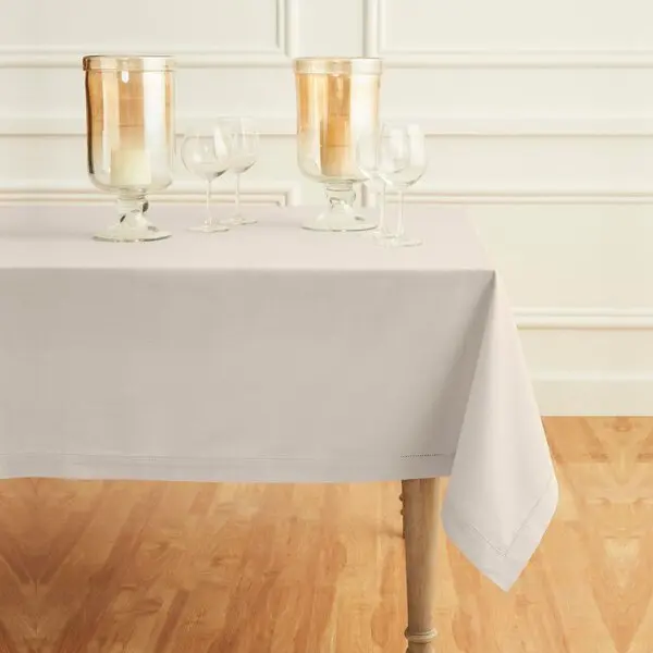 SOLINO HOME Cotton Hemstitch Tablecloth - Linen