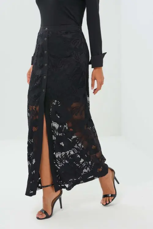 Anatomie Ariel Ultralight & Lace Maxi Skirt - Black