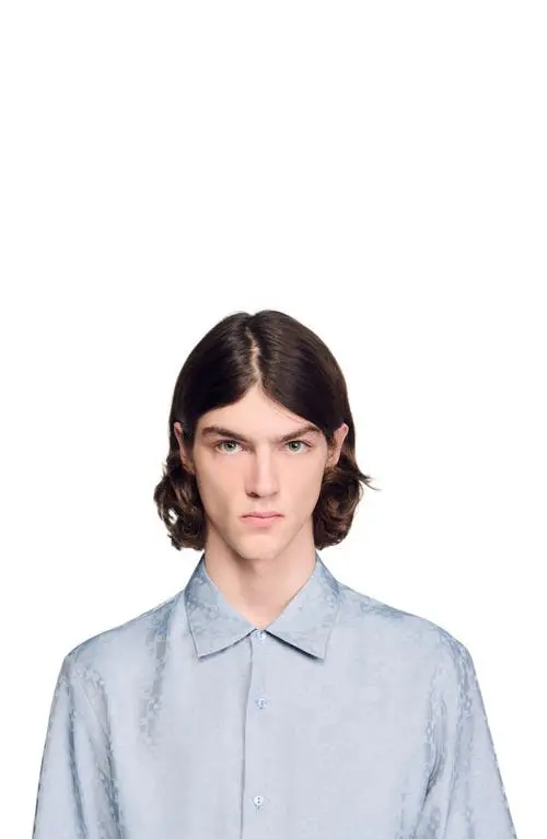 Sandro Square Cross Loose-fit Shirt - Blue