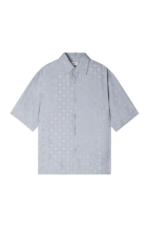 Sandro Square Cross Loose-fit Shirt - Blue