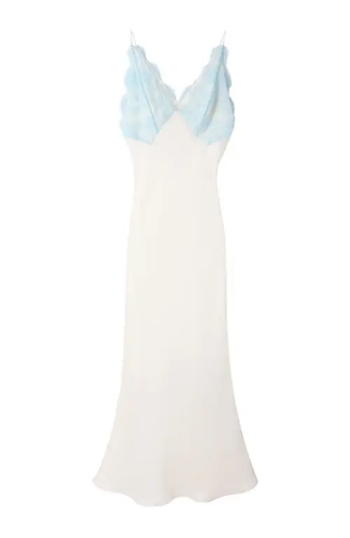 Sandro Lingerie-style Maxi Dress With Lace Details - Ecru