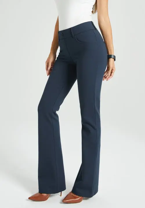 Betabrand 7-pocket Dress Pant Yoga Bootcut - Navy