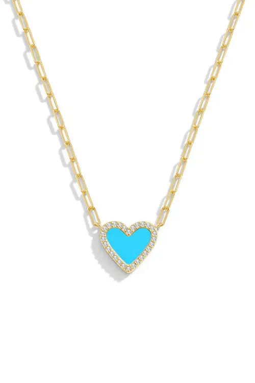 MINT & LILY Heart Paperclip Necklace - Turquoise