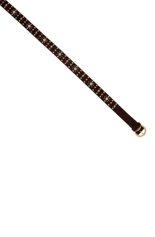Sandro Suede Belt With Metal Rivets