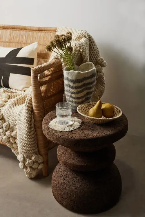 KANJU INTERIORS Hand-felted Woven Wool Table Vase - Eclipse