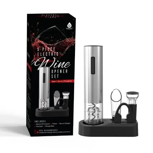 PURSONIC 5-piece Electric Wine Opener Set2 Pack Bundle