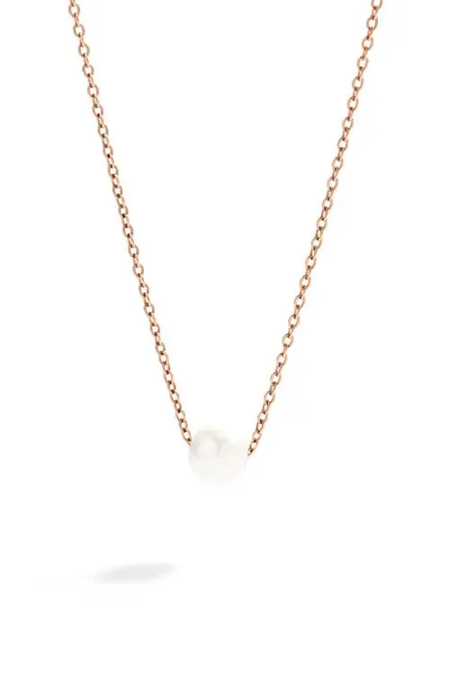 MINT & LILY Floating Pearl Necklace - Rose Goldone