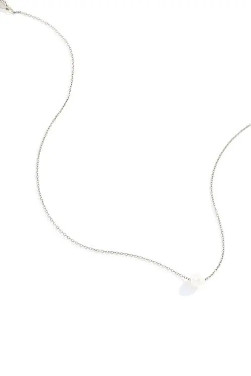 MINT & LILY Floating Pearl Necklace - Silver