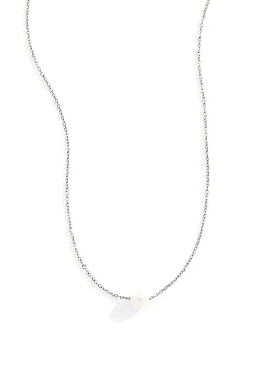 MINT & LILY Floating Pearl Necklace - Silver