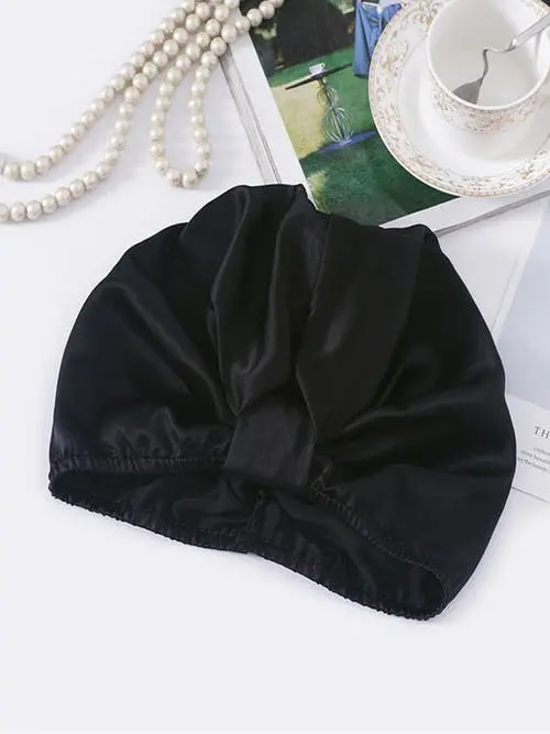 SILKSILKY Mulberry Silk Sleep Bonnet - Black