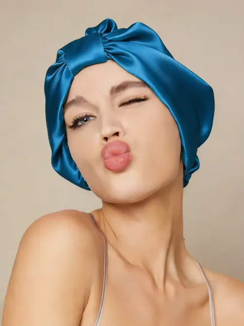 SILKSILKY Mulberry Silk Sleep Bonnet - Teal