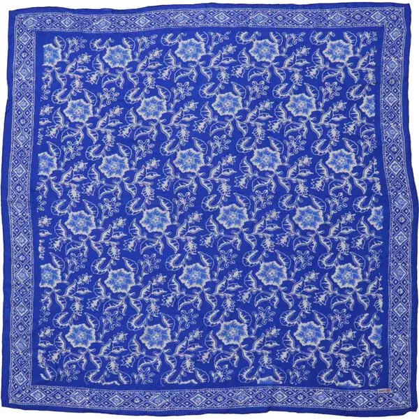 KASIH CO-OP Hand Dyed Batik Bandana - Blue Tendril