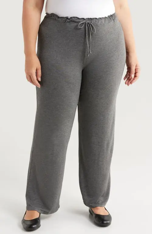 24SEVEN COMFORT APPAREL Stretch Drawstring Pants - Smoke