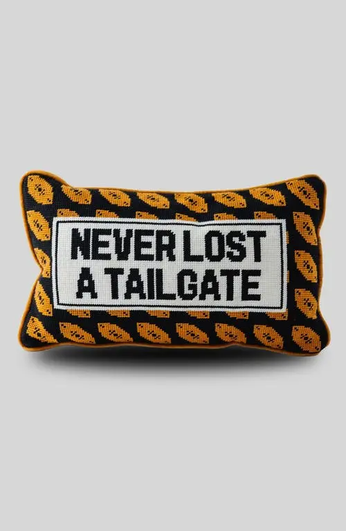 FURBISH Needlepoint Pillow - Never Lost A Tailgate
