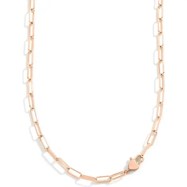 MINT & LILY Heart Padlock Chain Necklace - Rose Gold Plated