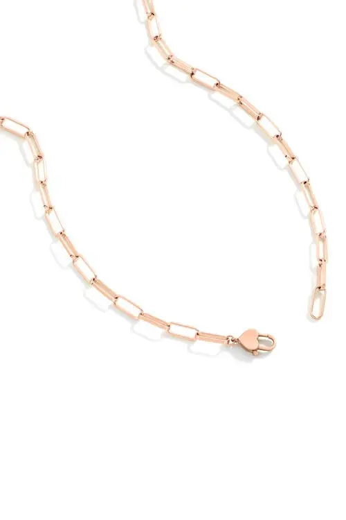 MINT & LILY Heart Padlock Chain Necklace - Rose Gold Plated