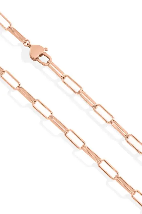 MINT & LILY Heart Padlock Chain Necklace - Rose Gold Plated