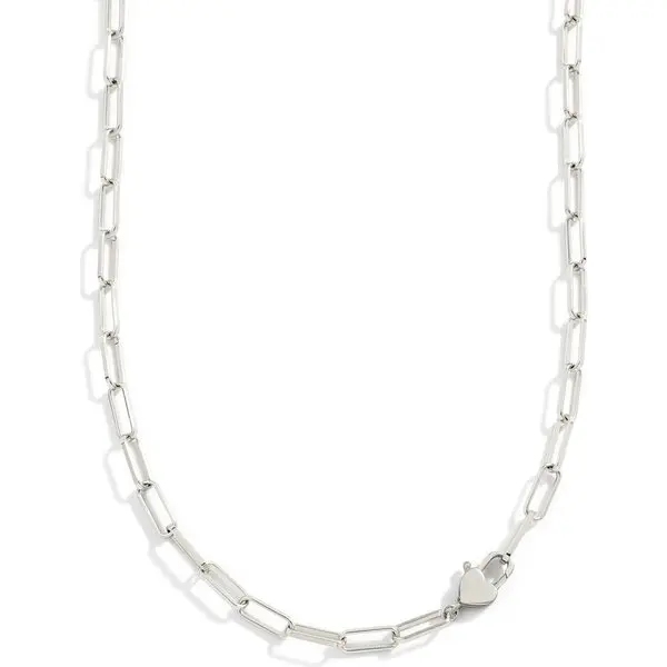MINT & LILY Heart Padlock Chain Necklace - Silver