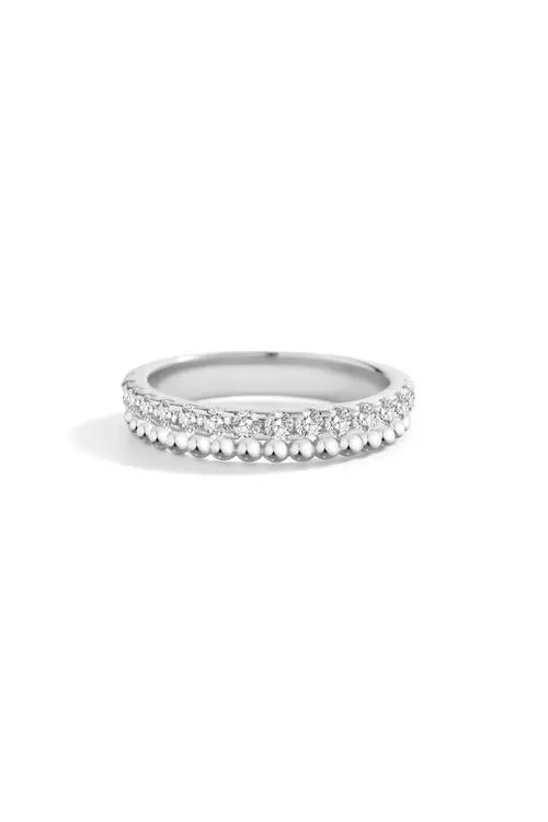 MINT & LILY Beaded Cubic Zirconia Band - 925 Sterling Silver