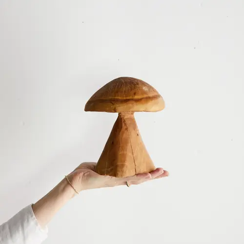 KANJU INTERIORS Eucalyptus Mushroom Sculpture - Natural