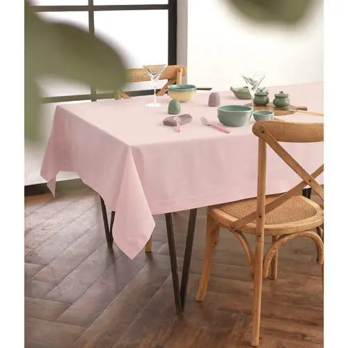 Solino Home Cotton Plain Tableclothdru - Pink