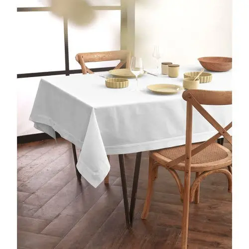 Solino Home Cotton Plain Tableclothdru - White