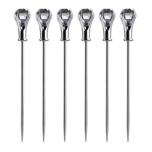 PRODYNE Diamond Head Martini Picks, Set Of 6 - Silver