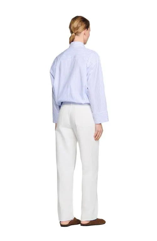 Sandro Cropped Striped Shirt