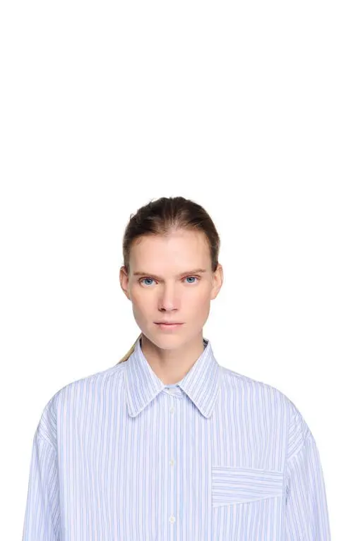 Sandro Cropped Striped Shirt