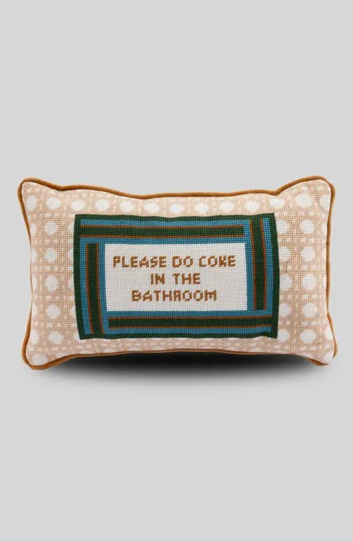 FURBISH Needlepoint Pillow - Bathroom Etiquette