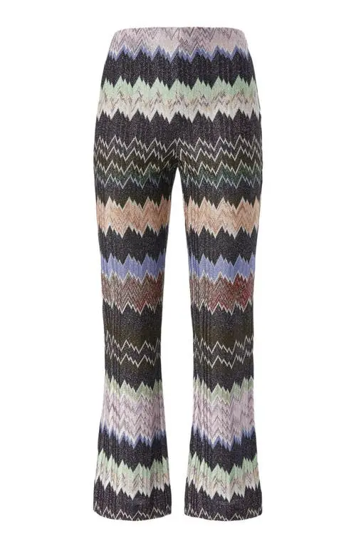 Missoni Cropped Trousers In Viscose Lamé Snake Motif