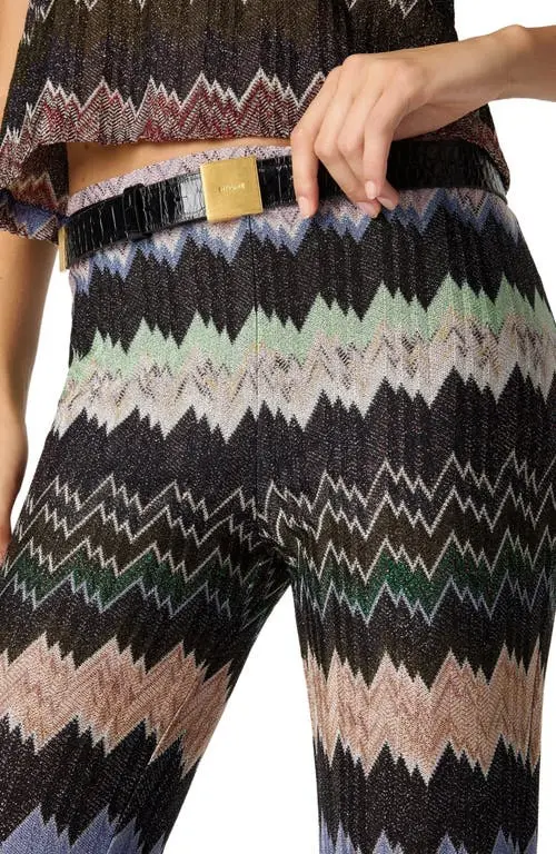 Missoni Cropped Trousers In Viscose Lamé Snake Motif