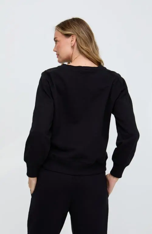 RAFFYA Long Sleeve Embroidered Sweatshirt