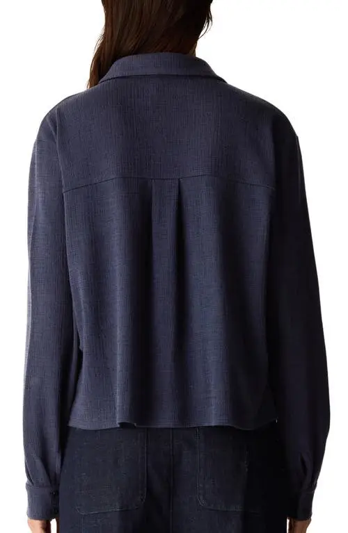 Eileen Fisher Classic Collar Crop Button-up Shirt