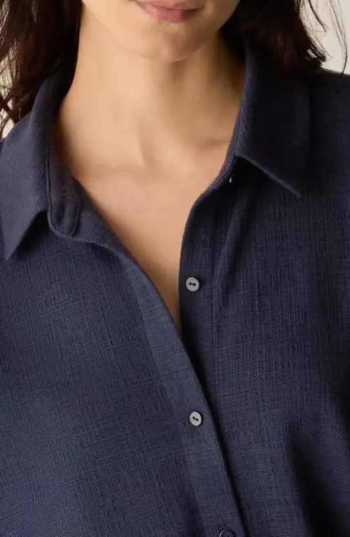 Eileen Fisher Classic Collar Crop Button-up Shirt