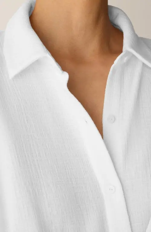 Eileen Fisher Classic Collar Crop Button-up Shirt
