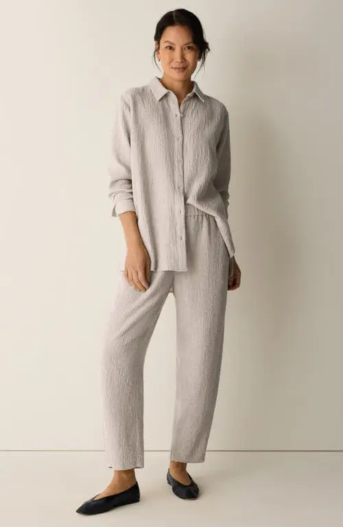 Eileen Fisher Stretch Organic Cotton Ankle Lantern Pants - Dove