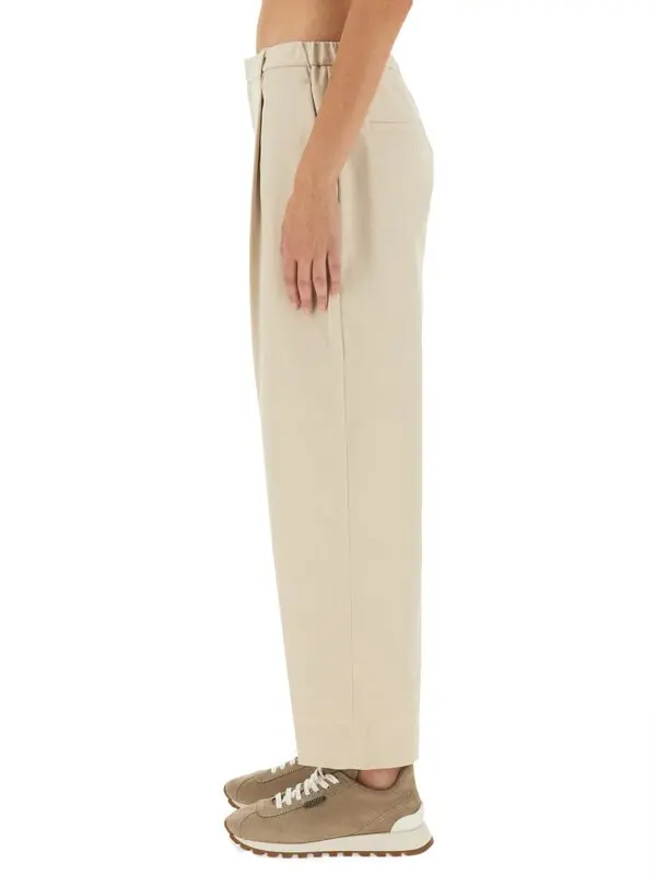 Brunello Cucinelli Cropped Fit Trousers - Ivory