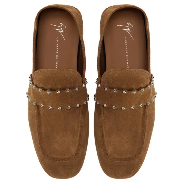 GIUSEPPE ZANOTTI Rupert Studded Moccasins - Light_brown