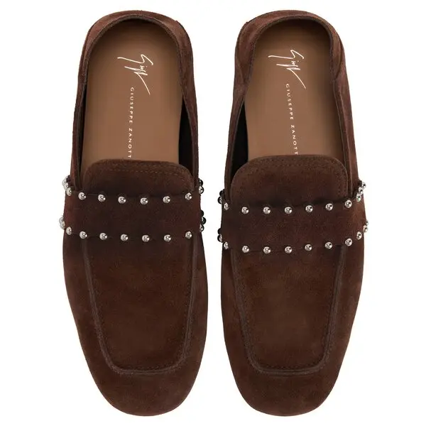 GIUSEPPE ZANOTTI Rupert Studded Loafers - Brown