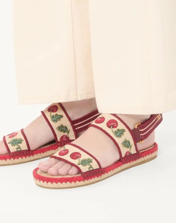 Valentino Garavani Bribri Sandal With Cherryfic Embroidery