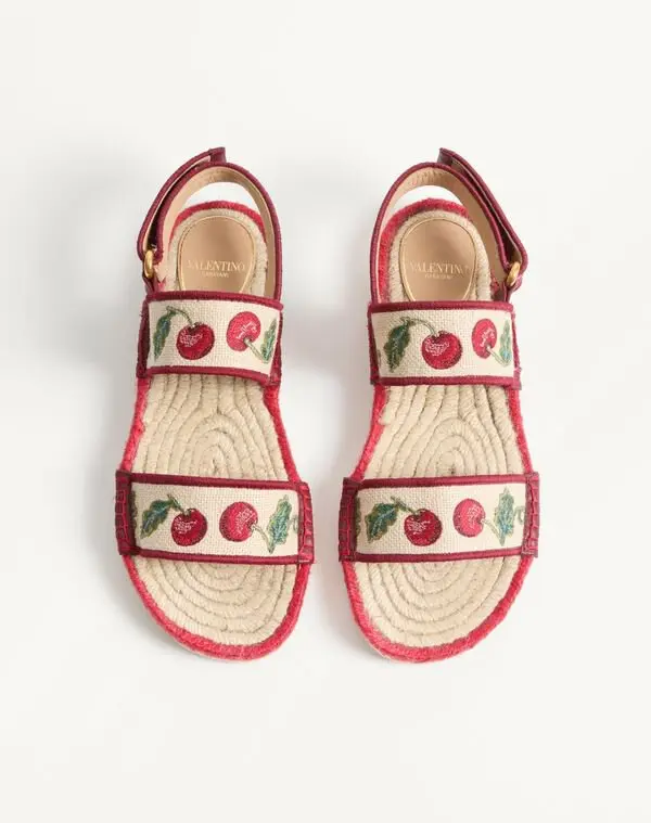 Valentino Garavani Bribri Sandal With Cherryfic Embroidery