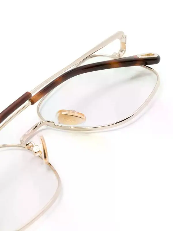 Chloé Tortoiseshell-effect Metal-frame Glasses