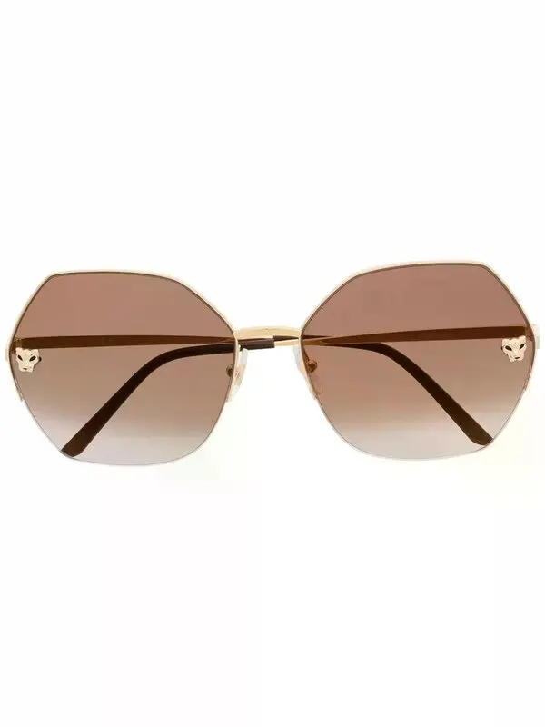 Cartier Geometric Frame Gradient Sunglasses - Gold