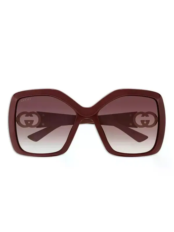 Gucci Interlocking G-plaque Sunglasses - Red