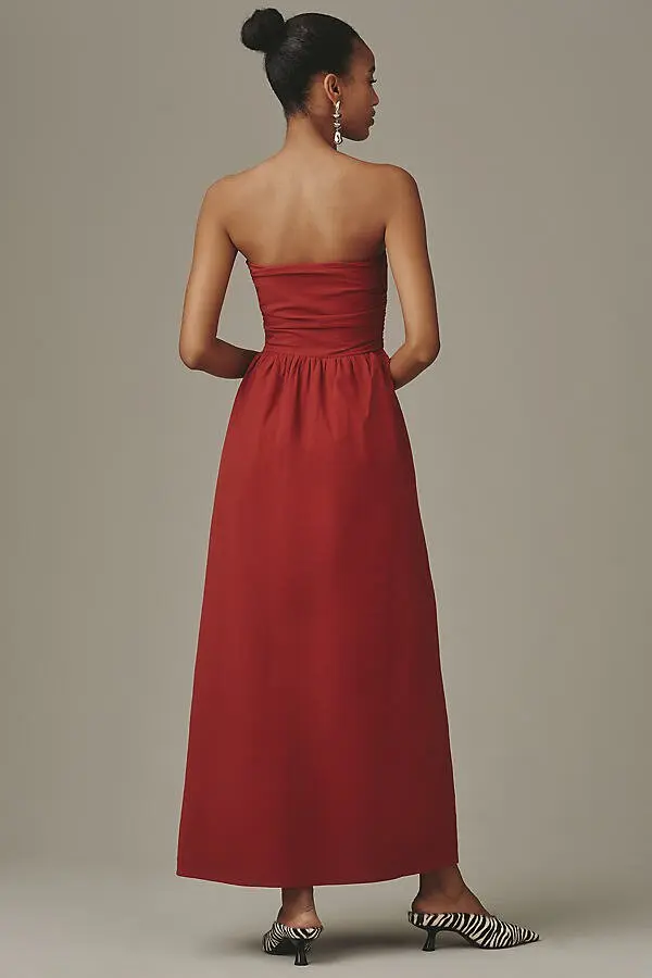 4TH & RECKLESS Mikayla Ruched Strapless Maxi Dress